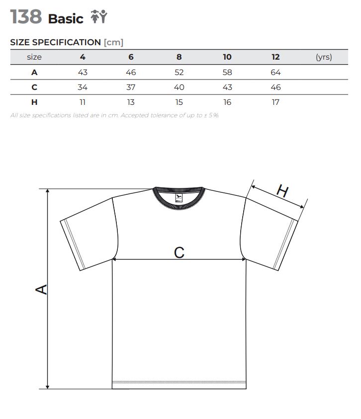 Tricou copii Basic 138 Malfini
